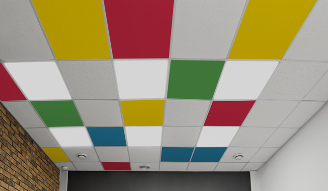 Suspended ceiling tiles: finishing technologies